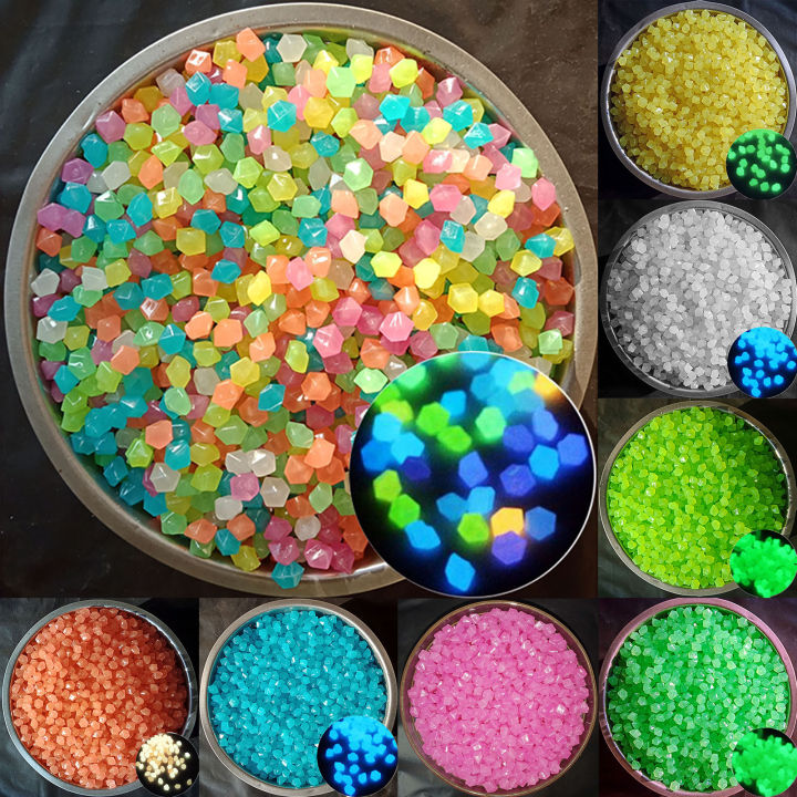 200ชิ้นส่องสว่าง Pebble ที่สวยงามผลเรืองแสงที่ดีทนทานเรืองแสงในที่มืด ...