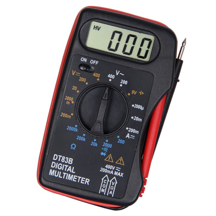 Pocket Size Digital Multimeter ACDC Voltage Tester - DT83B - Black ...