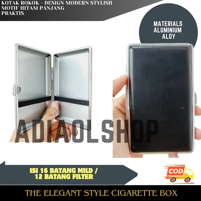 Kotak Rokok Keren Motif Hitam Polos Untuk Rokok Panjang 16 batang ...
