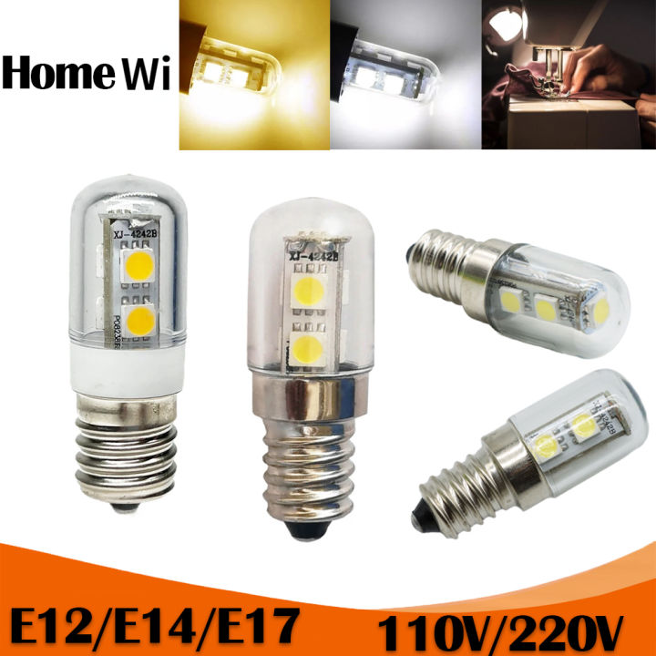 หลอดไฟ E14ขนาดเล็ก AC 110V 220V E17 E12หลอดไฟข้าวโพด LED หลอดไฟ5050 SMD 1W สำหรับตู้เย็นเครื่อง ...