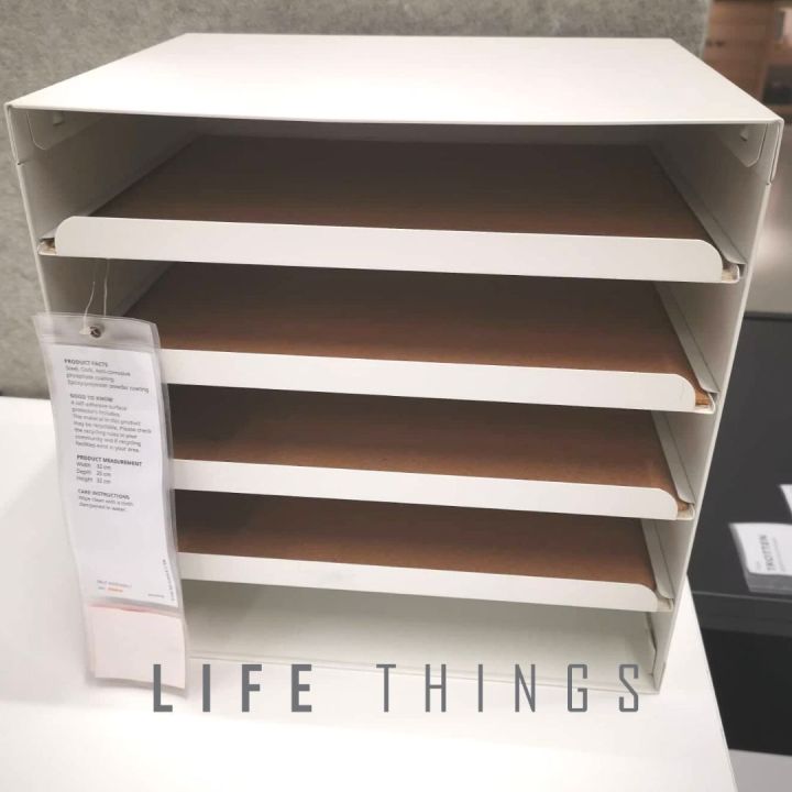 IKEA KVISSLE HARVMATTA Letter tray white anthracite Bekas surat White Anthracite Desk Organizer Kvissle Harvmatta Storage Modern Office Stationery Lazada Lazada