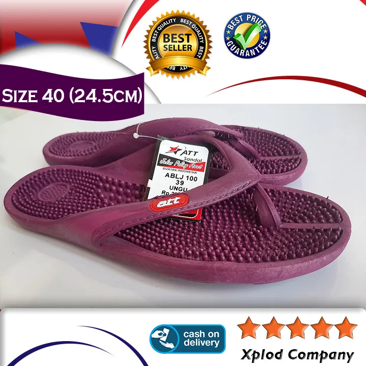 (SANDAL REFLEKSI) SANDAL JEPIT WANITA ALAS DURI ATT 100 UKURAN 40 ...