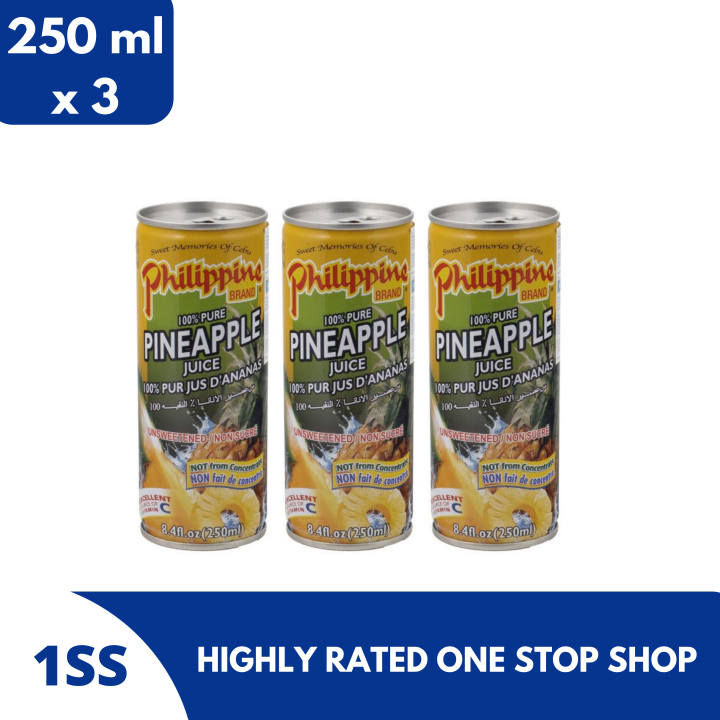 Philippine Brand 100% Pineapple Juice, 250ml set of 3 | Lazada PH
