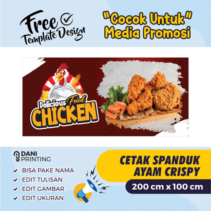 Banner Spanduk AYAM CRISPY 200 cm X 100 cm BISA DI EDIT | Lazada Indonesia