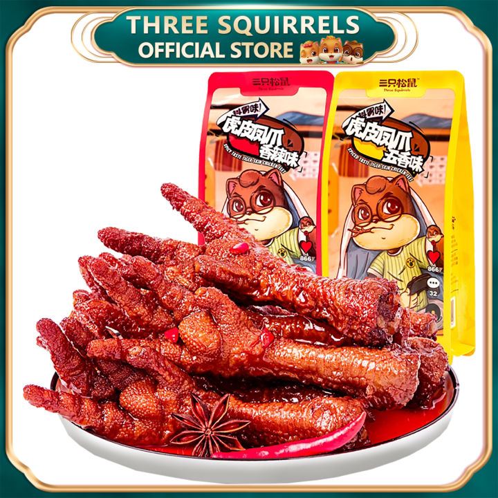 Three Squirrels Chicken's Claw Spicy/Five Spice/Rattan Pepper Snacks ...