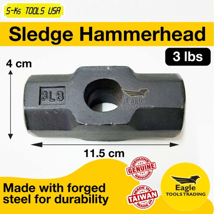S-Ks Tools USA Sledge Hammerhead 3lbs (1.3kg) | Hammer head | Sledge hammerhead only | sledge ...