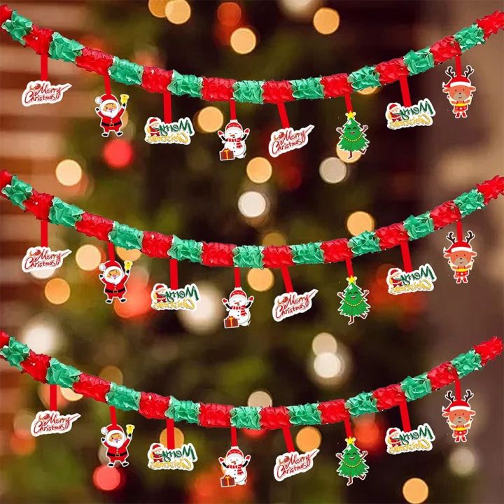 ANQII Santa Claus Santa Claus Banner 3 Meters Cartoon Christmas Decor ...