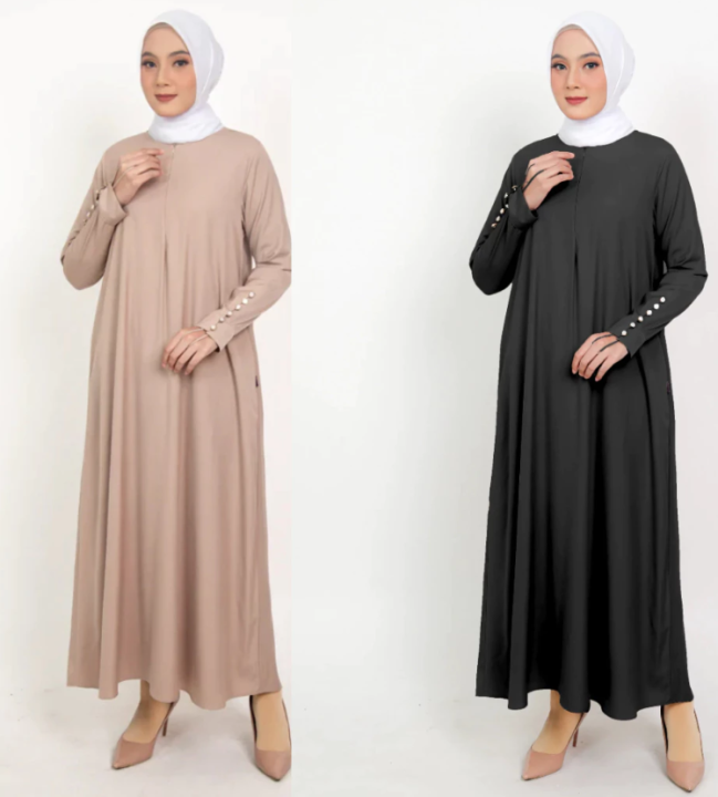 Gamis Elzatta Lebaran 2025 Gamis Lengan Kancing | Lazada Indonesia