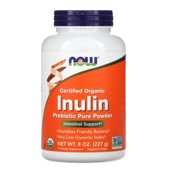 US Now Foods, approved organic inulin, probiotic pure powder 227g ...