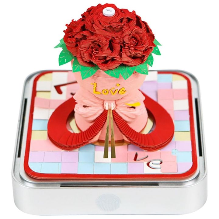 3D Calendar 2025,Valentine'S Day Rose Bouquet,3d Tear Away Calendar,Rip ...