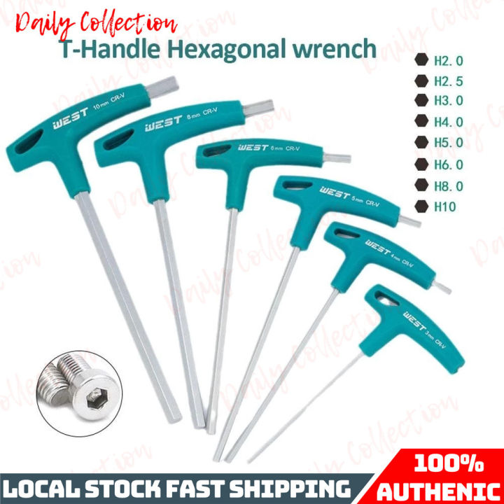 Hex Key Allen 2-10mm Hexagonal Wrench With Rubber Handle Set Flat Head ...