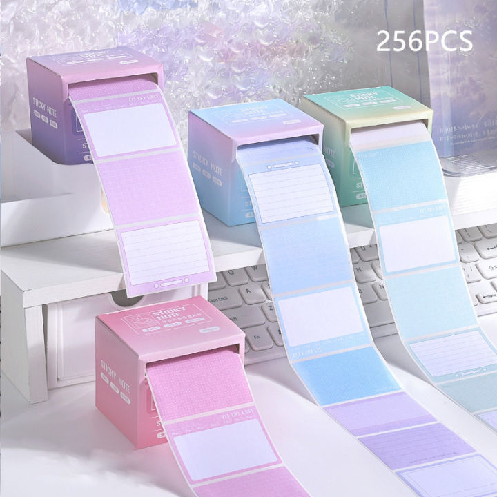256 Sheets Boxed Gradient Color Pull-Out Sticky Notes School Office ...