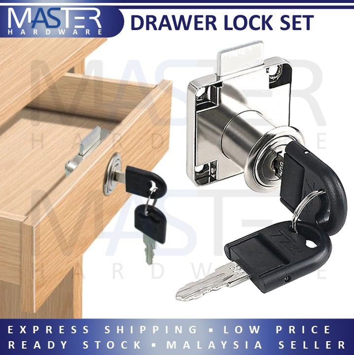 Security Lock Drawer Lock Set Square Lock Set 2 Key Lock System Laci ...