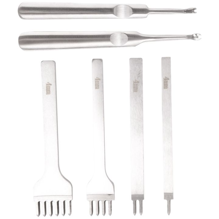 (PVMF) 6Pcs 1/2/4/6 DIY Diamond Lacing Stitching Chisel Set Leather ...
