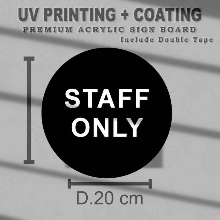Penanda Akrilik Staff Only Sign Board Bulat Acrylic SAUV48 | Lazada ...