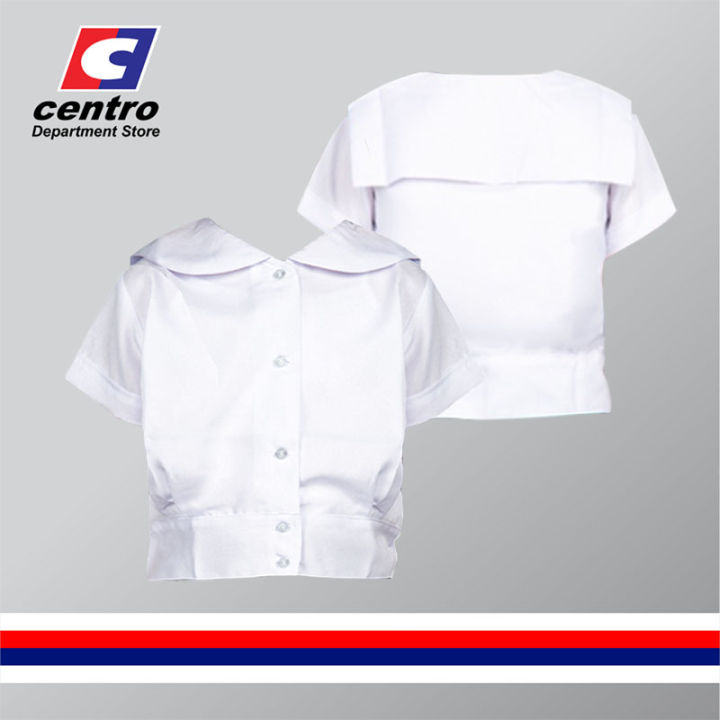 Centro Marine Collar Blouse School Uniform Plain White | Lazada PH