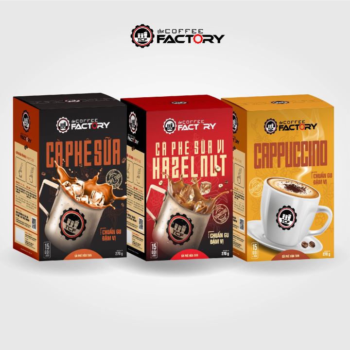 Combo 3 hộp cà phê hoàn tan The Coffee Factory (Hộp 15 gói x 16g): Cà ...