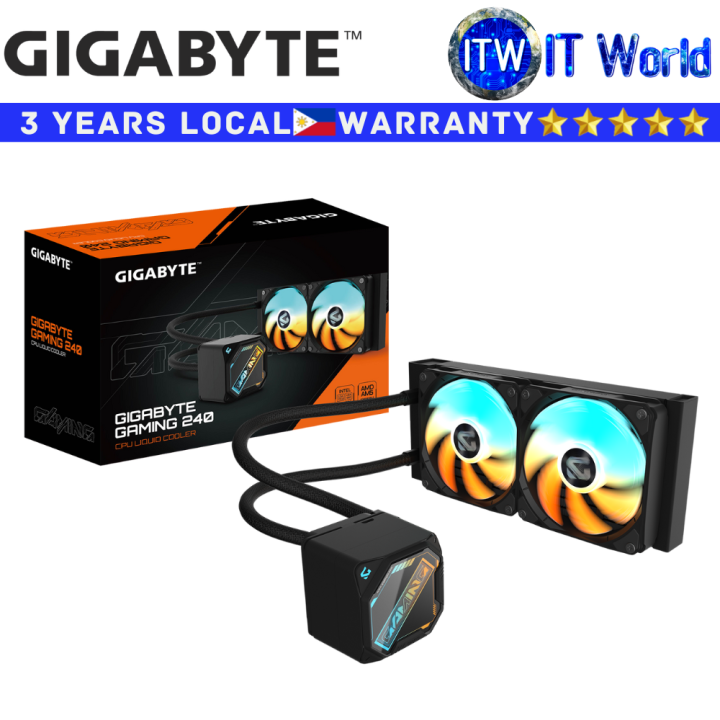 Gigabyte CPU Cooler Fan Gaming GME 240 AIO Cooler ARGB Fan Black | itw ...
