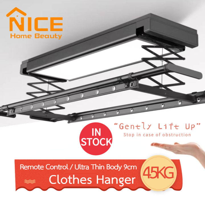 Automated Laundry Rack Electric Ceiling Clothes Hanger Electric Clothes ...