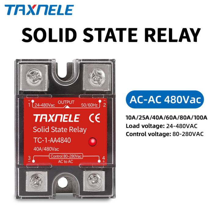 10A 100A 60A 40A 25A โซลิดสเตทรีเลย์การควบคุมไฟฟ้ากระแสสลับเฟสเดียว25AA ...