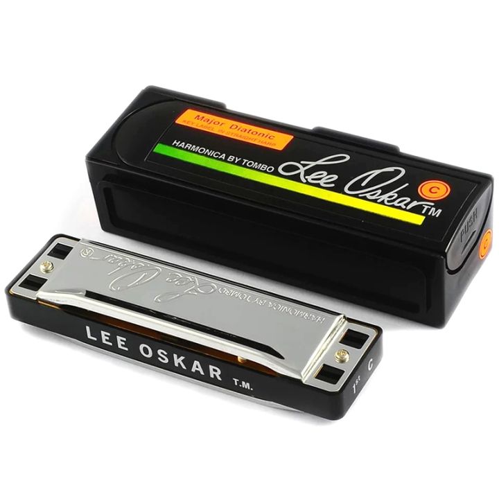 Tombo Harmonica 10หลุม Diatonic Harmonica ทองเหลืองกกบลูส์คีย์หีบเพลงปาก C โอคาริน่าเงิน Tombo ...