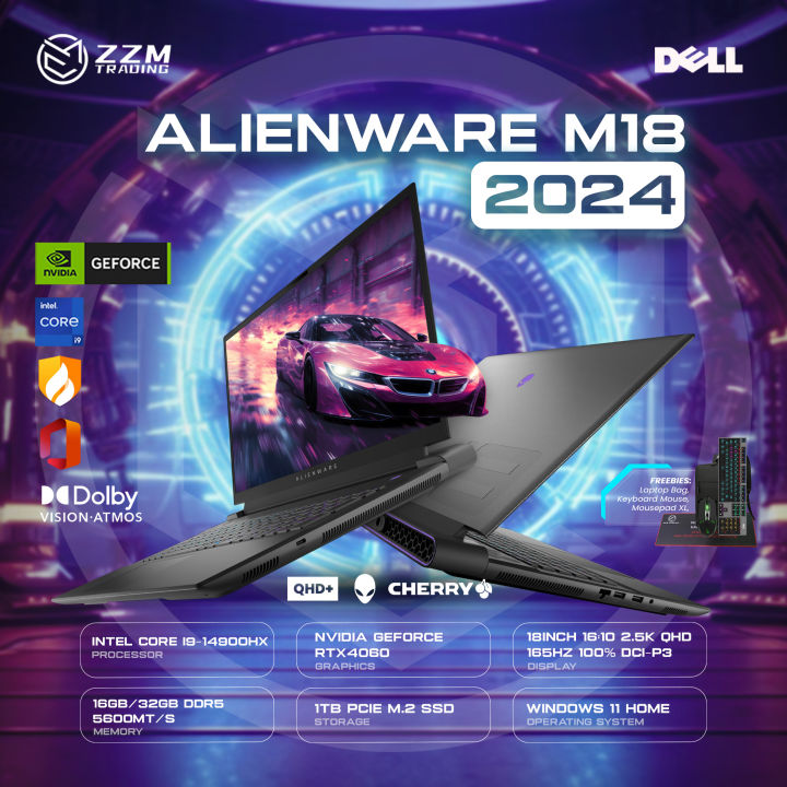 Pre-Order Dell Alienware m18 2024 Gaming Laptop 18" 16:10 2.5K QHD i9 ...