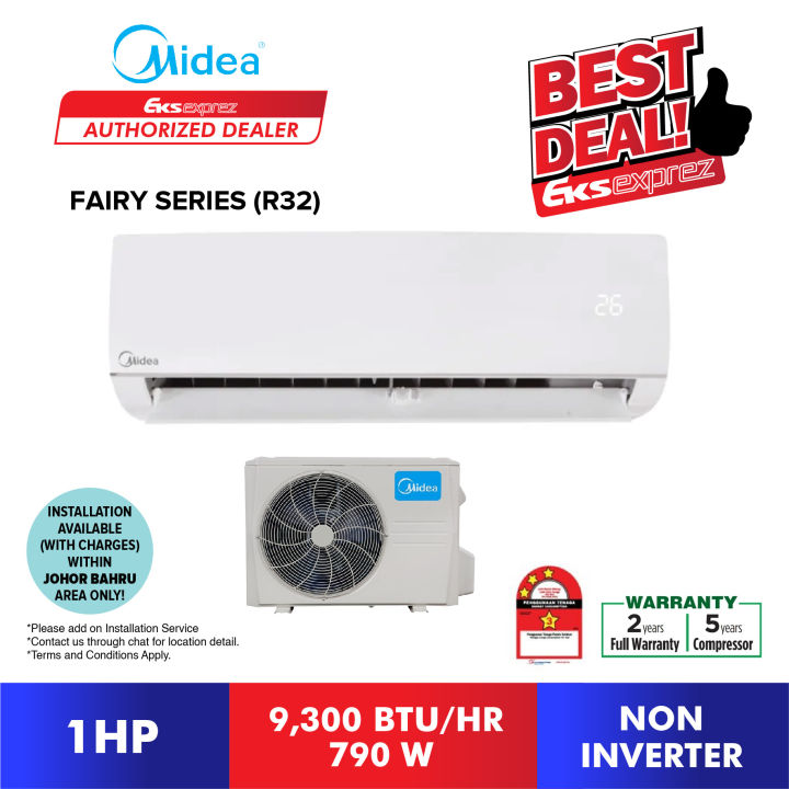 [READY Stock] Midea MSMF 3 Star Non Inverter Aircond Fairy Series MSMF ...