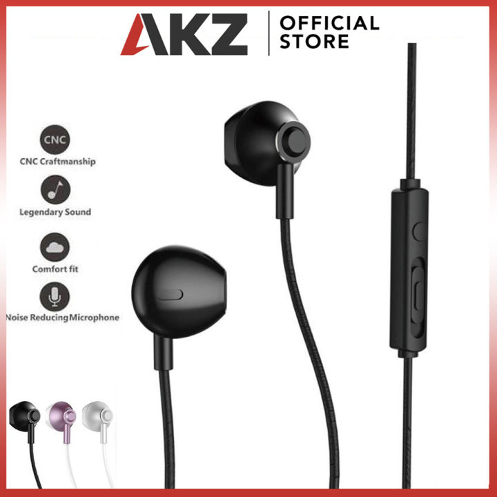 AKZ Earphones In-ear Wired Control Earphone Headset Mic Music for ...