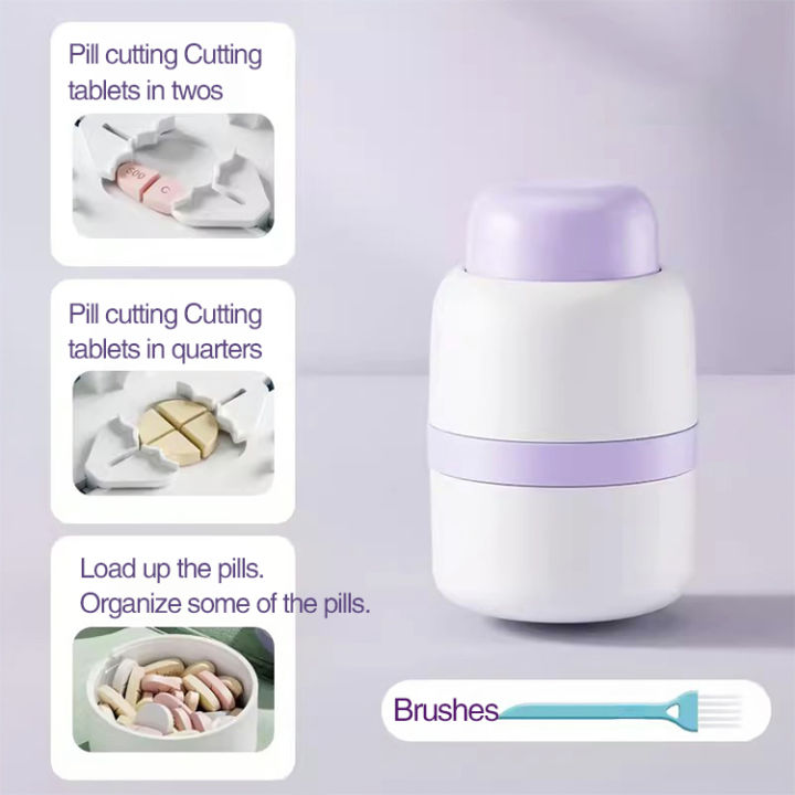 Portable pill cutter dispenser telescopic press pill cutter telescopic ...