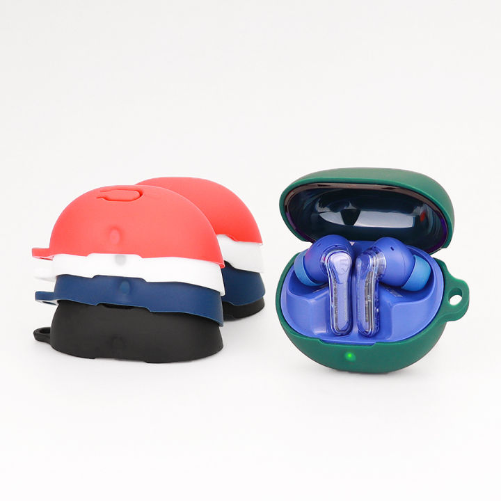 Case Casing Cover Silicone Protective SoundPEATS Clear TWS + Carabiner ...