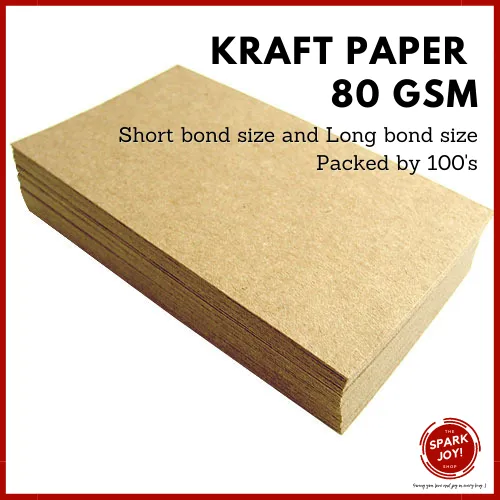 printable short or long bond size kraft paper 80gsm brown paper 100 ...