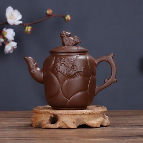 Chinese Yixing Zisha Clay Pottery Teapot Hand Carved Dragon Clay Pot ...
