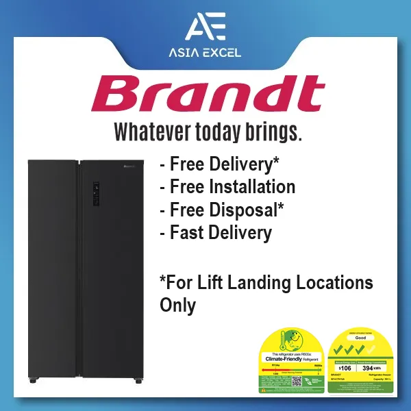 BRANDT BFA1791NA 581L DARK INOX FREE STANDING SIDE BY SIDE REFRIGERATOR ...