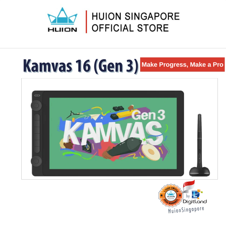 Huion Singapore Kamvas 16 (Gen 3) | Graphics Drawing Tablet | 15.8-inch ...