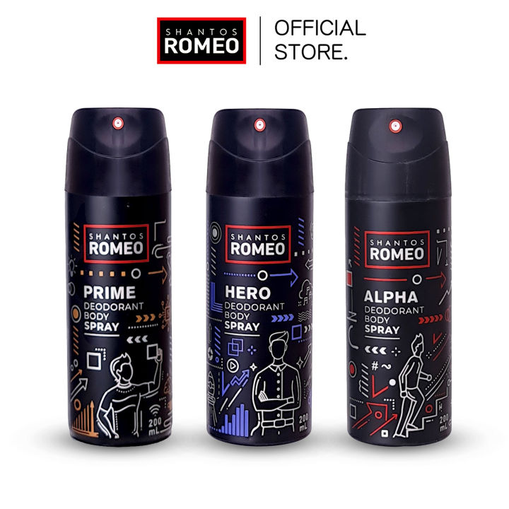 Shantos Romeo Deodorant Spray BPOM 200 ML Keharuman Tahan Lama Body ...