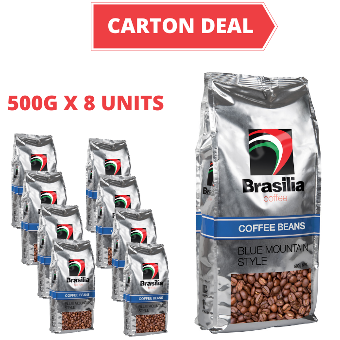 Carton Deal - Brasilia Coffee Beans Blue Mountain 500g x 8 Units ...