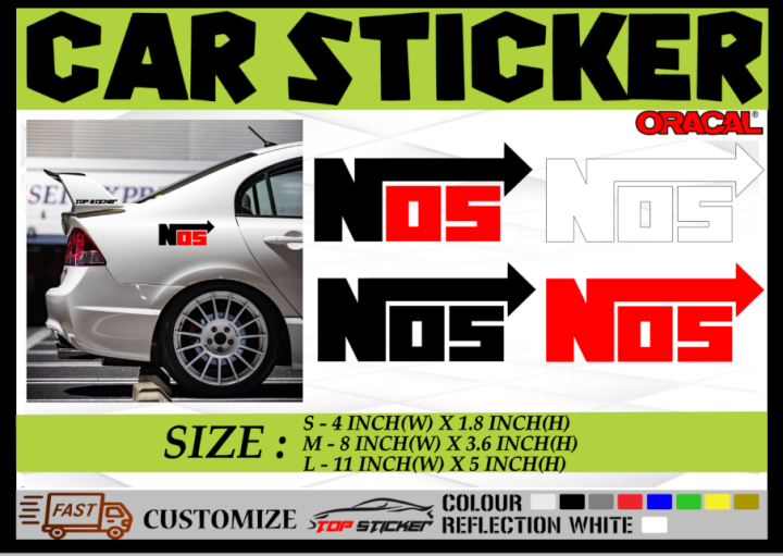 NOS CAR STICKER AKSESORI KERETA STICKERS | Lazada