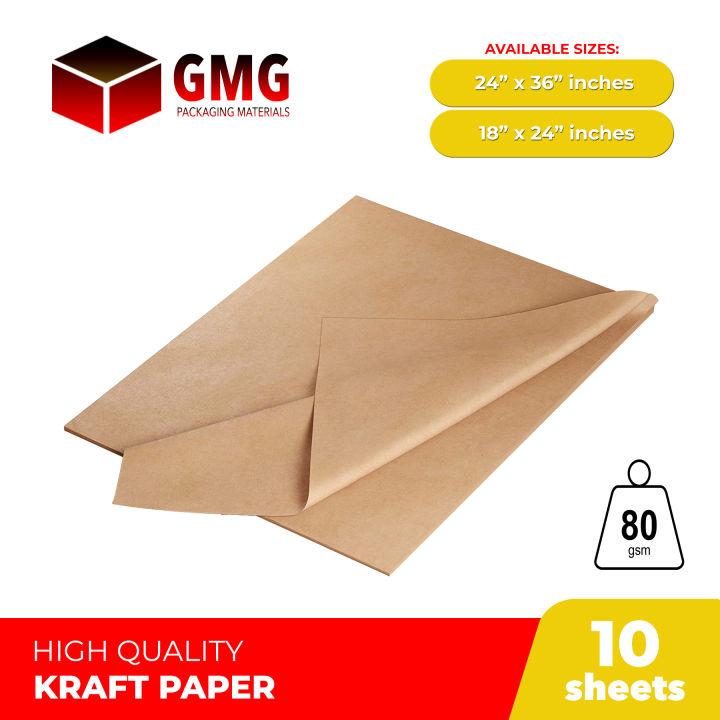 [10 sheets] GMG Brown Kraft Wrapping Paper 80gsm | Lazada PH