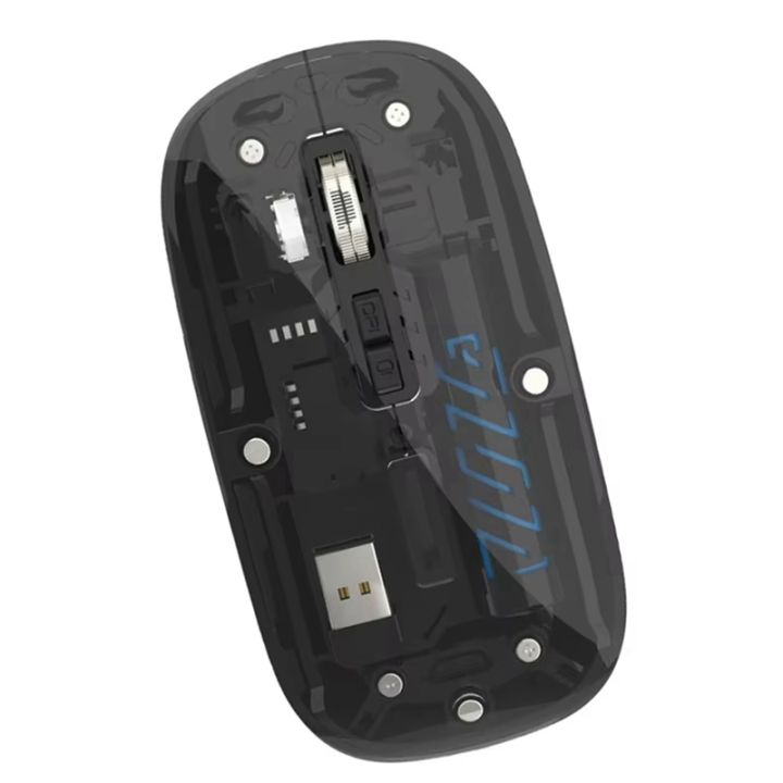 Transparent Wireless Mouse Dual Mode 2.4G Bluetooth Rechargeable Mouse ...