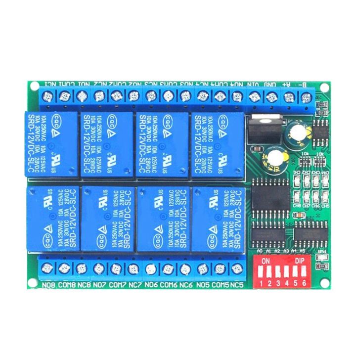 (ZYMB) 12V 8 Channel RS485 Relay Serial Remote Control Switch PLC ...