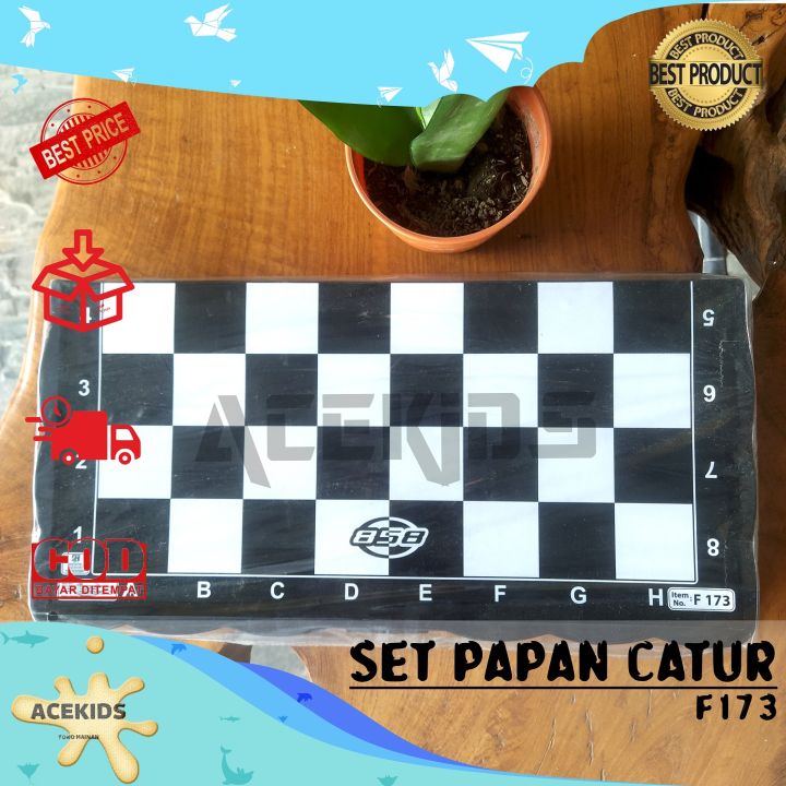 Papan Catur Lipat Percasi Besar 36 CM Persegi Chess Board Set Bidak ...