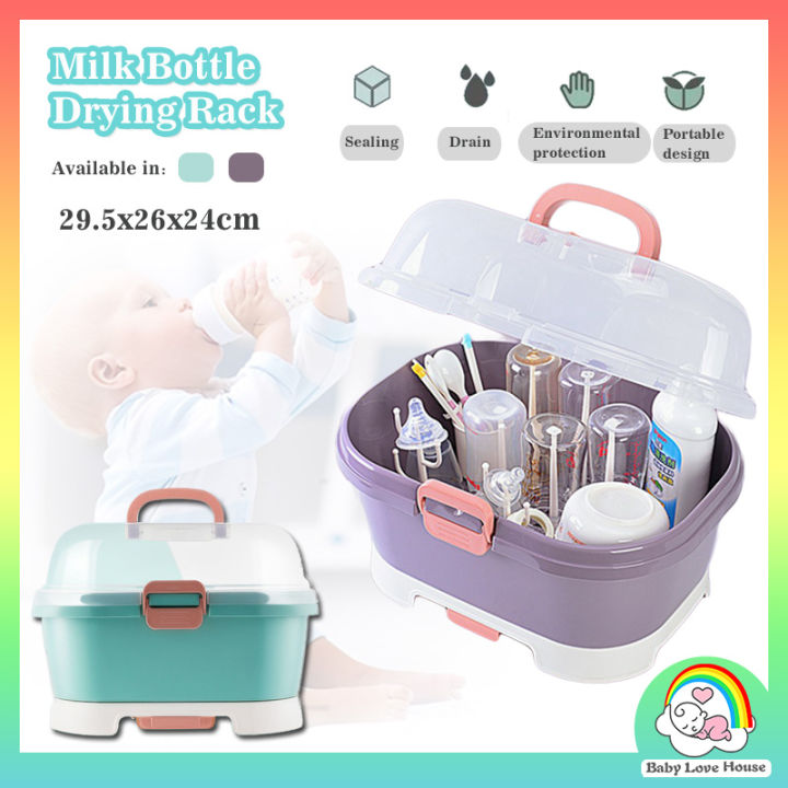 Ready Stock Portable Baby Milk Bottle Storage Box Bottle Drying Racks ...