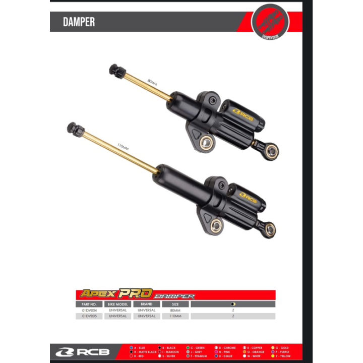 Stabilizer Stang Steering Damper Apex / Apex Pro 80MM / 110MM | Lazada ...
