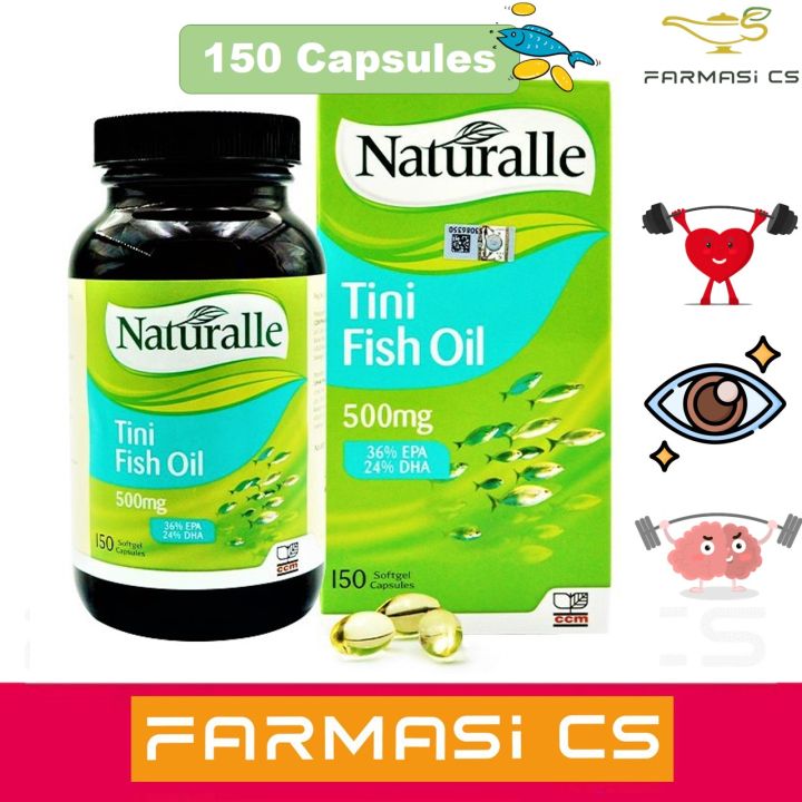 Naturalle Tini Fish Oil 500mg 150 softgel capsules EXP:11/2026 [ Omega ...