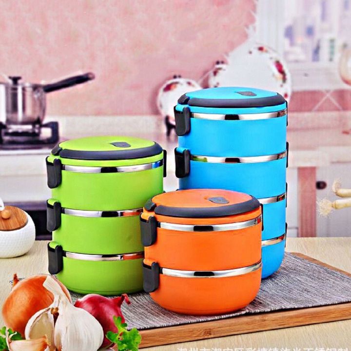 Rantang Tempat Makan Lunch Box 2 3 Susun Stainless Doff | Lazada Indonesia