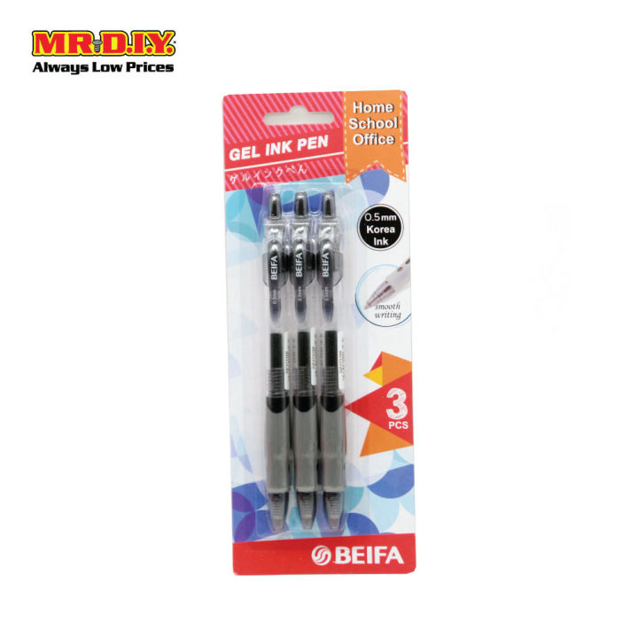 (MR.DIY) Beifa Home School Ofiice Gel Pen 0.05mm Black (3pcs) | Lazada