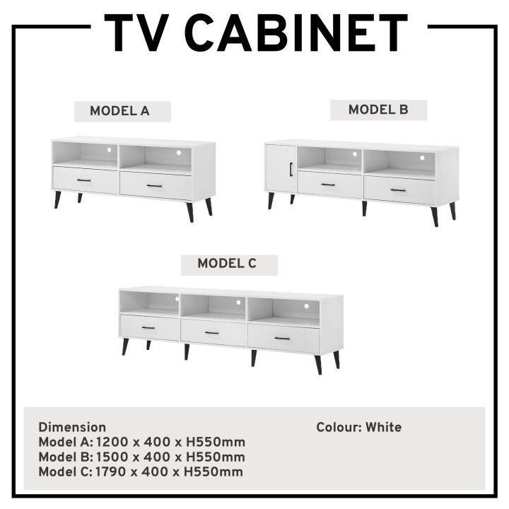 TV Cabinet TV Console Living Room Furniture TV Rack TV Stand White TV ...