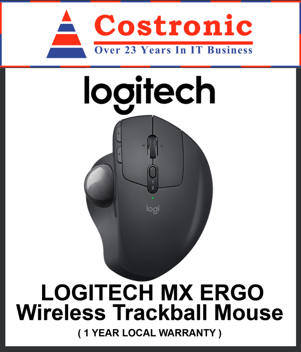 Logitech MX ERGO Advanced Wireless Trackball for Windows PC and Mac ...
