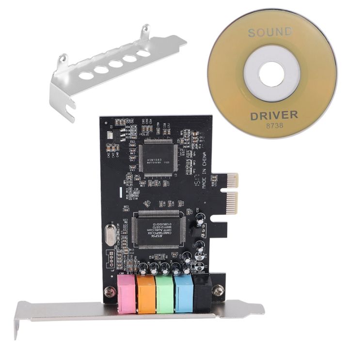 (KYSB) PCIe Sound Card 5.1, PCI Express Surround Card 3D Stereo Audio ...
