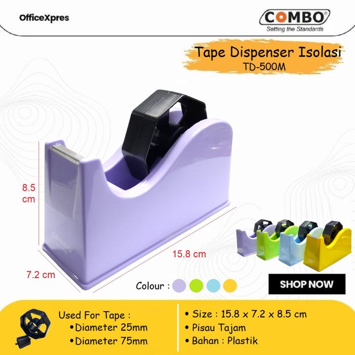 Tape Cutter / Tape Dispenser Isolasi / Dispenser Solatip TD-500M COMBO ...